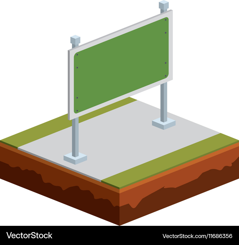 Isolated isometric green road sign design Vector Image