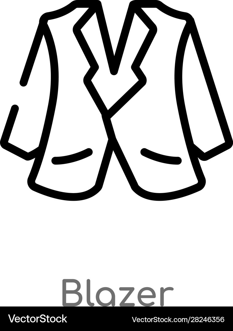 Outline blazer icon isolated black simple line Vector Image