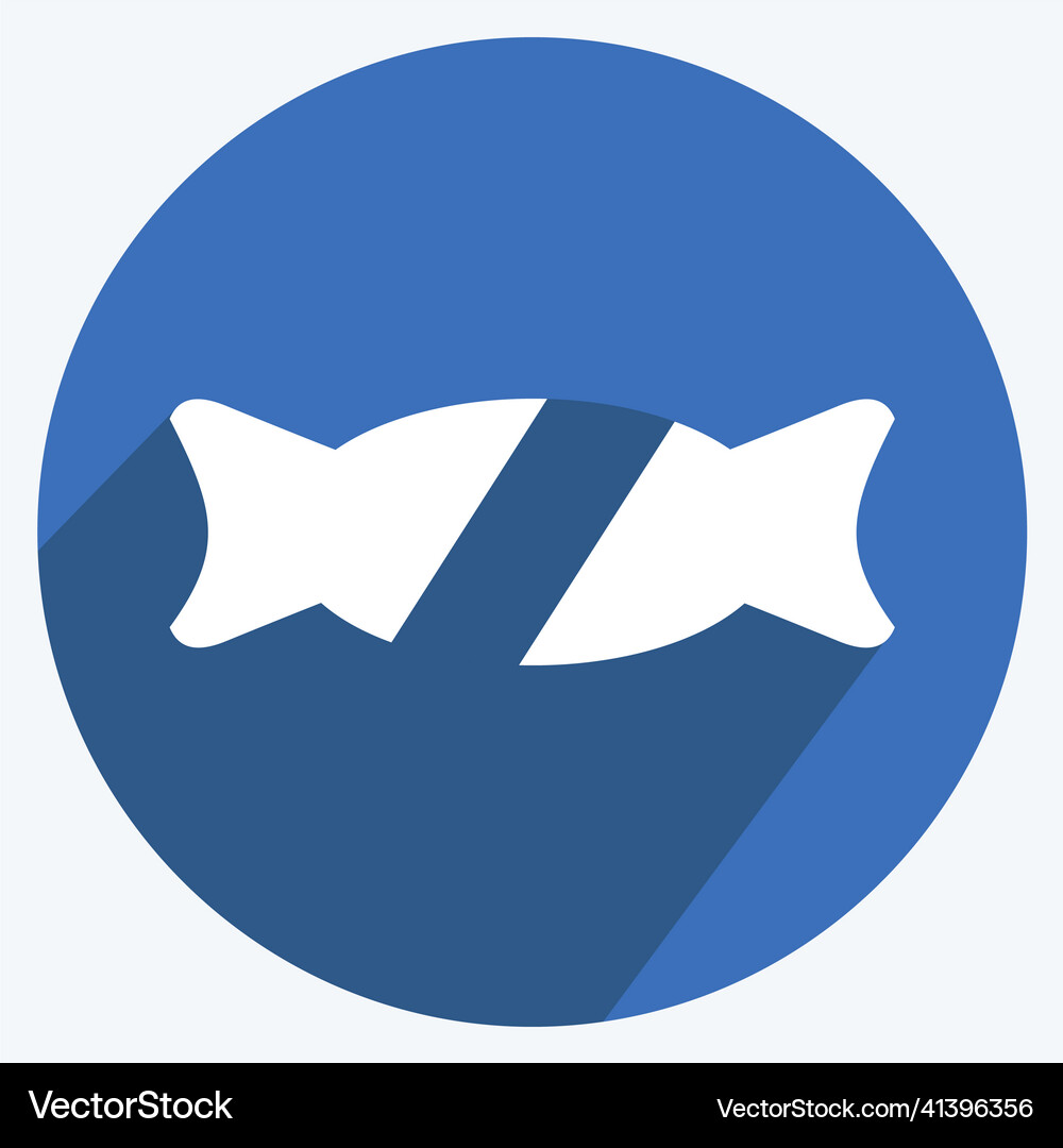 Toffee icon in trendy long shadow style isolated Vector Image