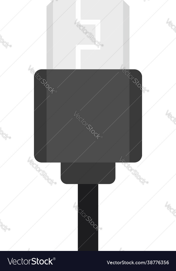 Type c cable icon flat isolated Royalty Free Vector Image