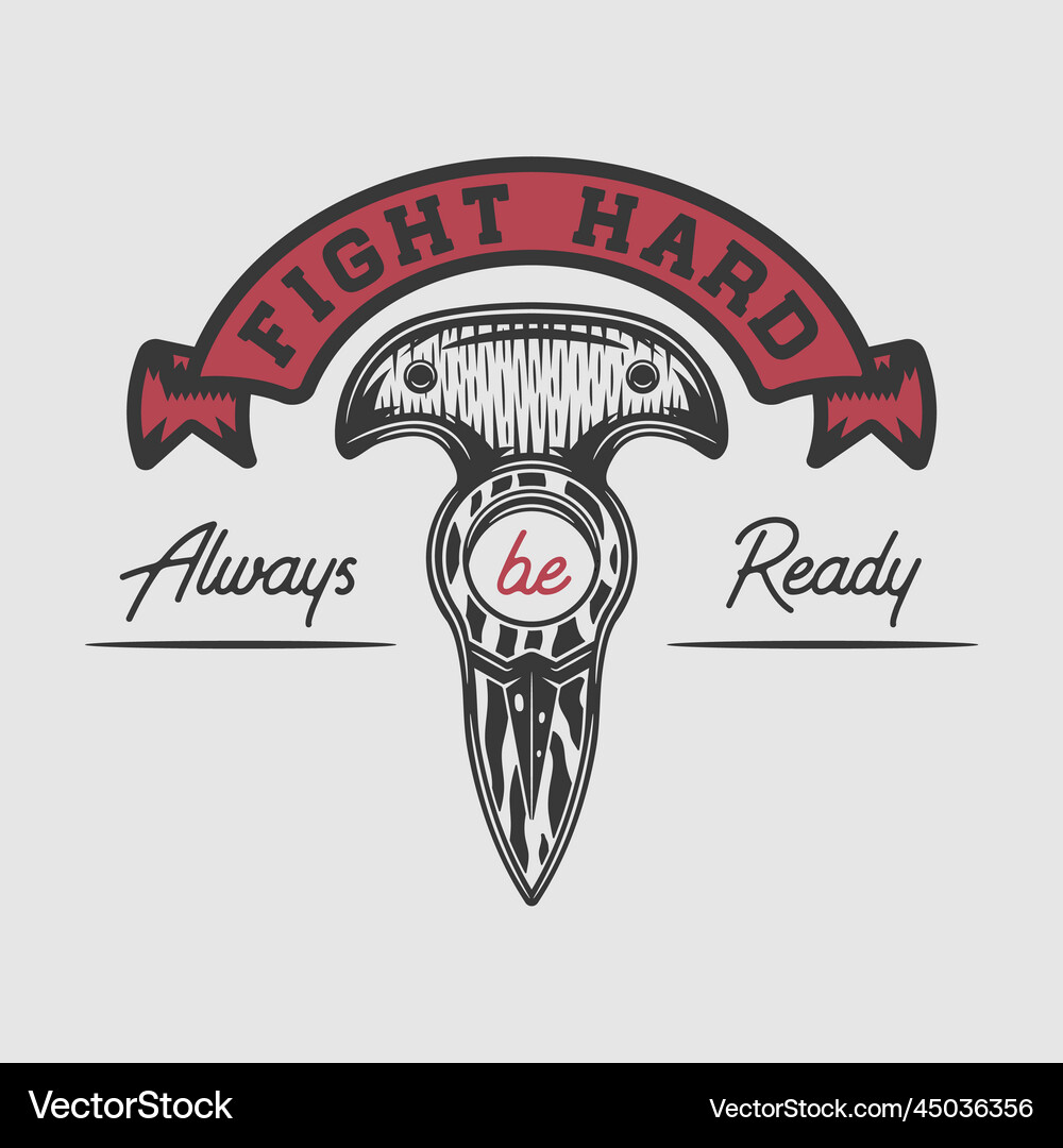 Vintage slogan with motivation fighting Royalty Free Vector