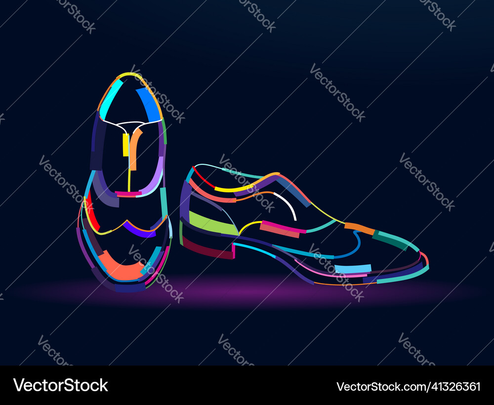 Abstract male shoes from multicolored paints Vector Image