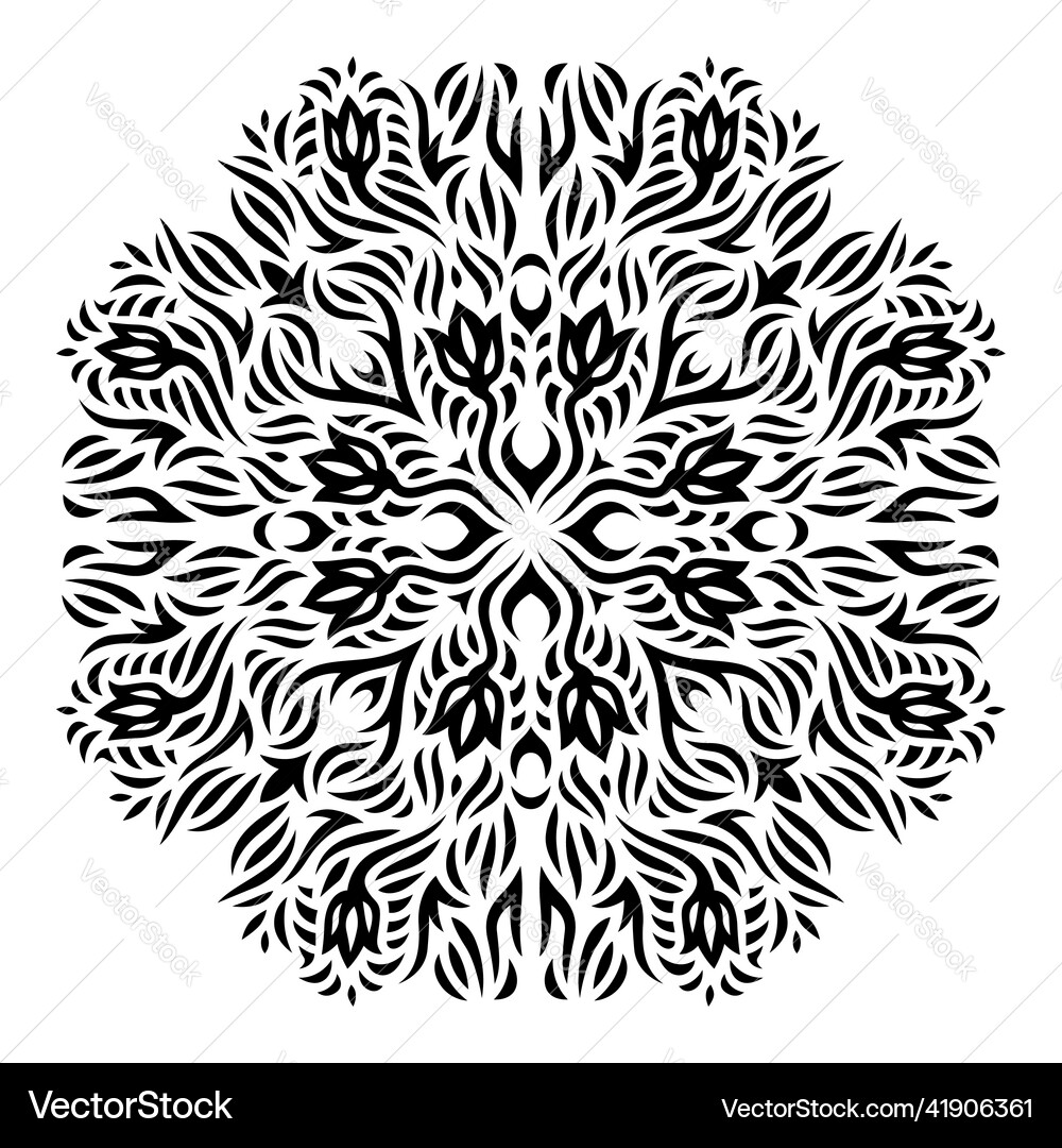 Clip art with black vintage floral pattern Vector Image