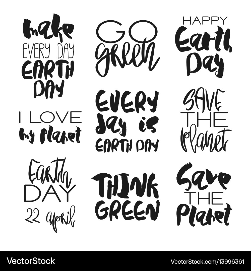Earth day concept - decorative handdrawn lettering