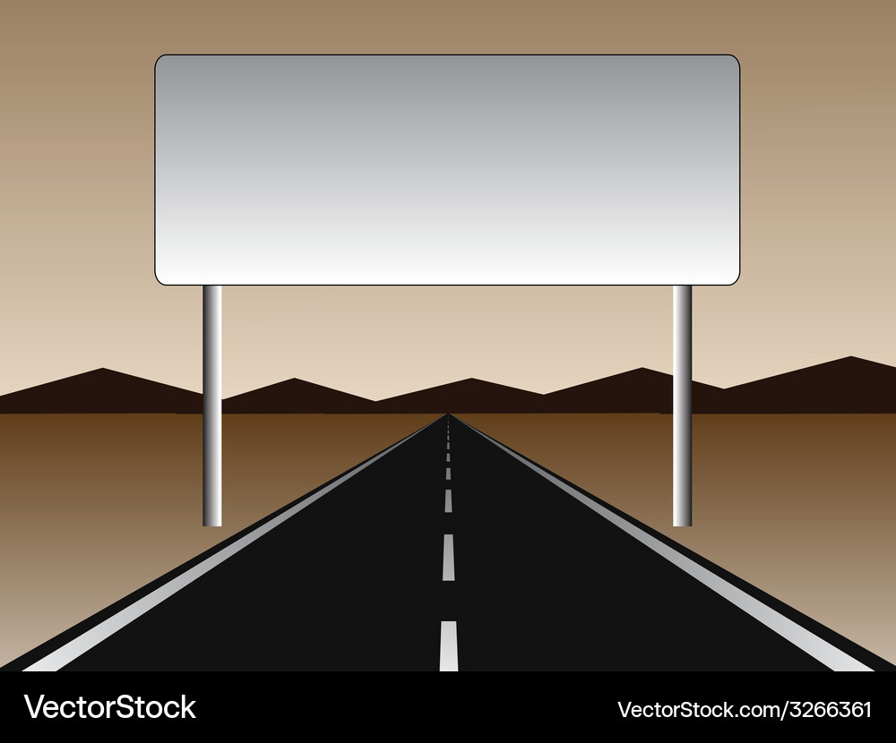 Empty road - empty billboard Royalty Free Vector Image