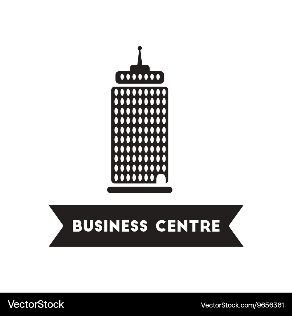 Flat icon in black and white style building Vector Image
