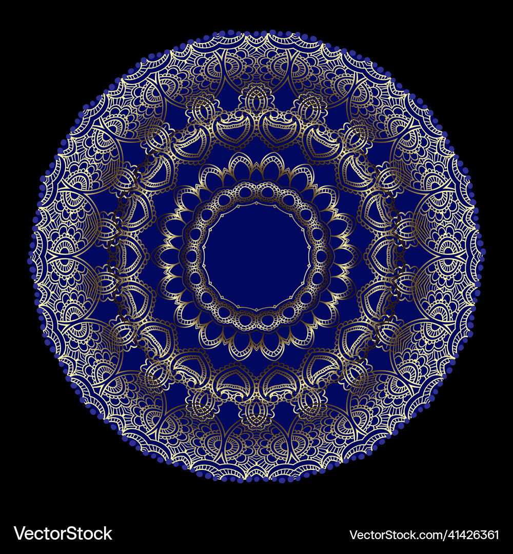 Floral lacy round pattern ethnic style lace Vector Image