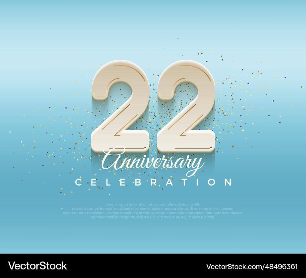 Modern bold number 22nd anniversary premium Vector Image