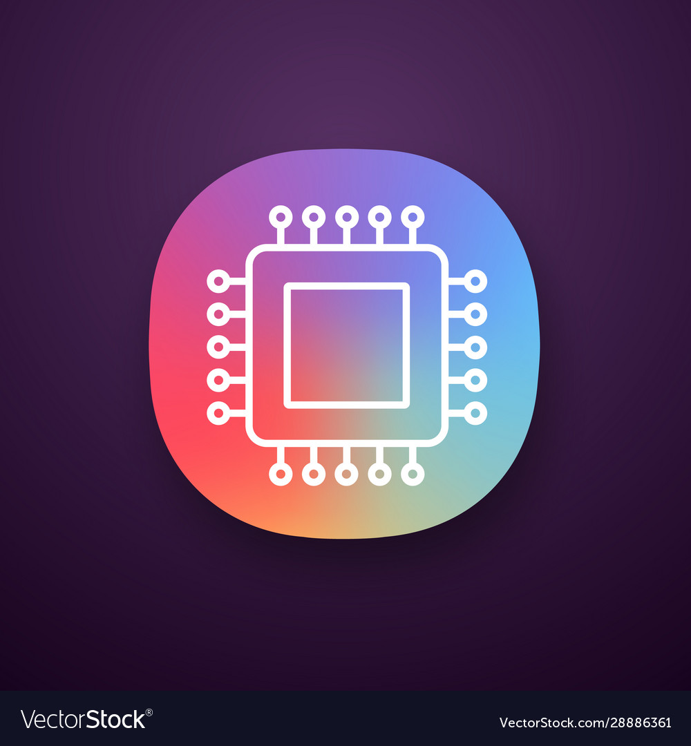 Processor app icon Royalty Free Vector Image - VectorStock