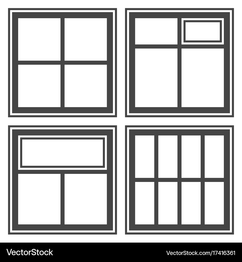 Window Icon Collection Royalty Free Vector Image