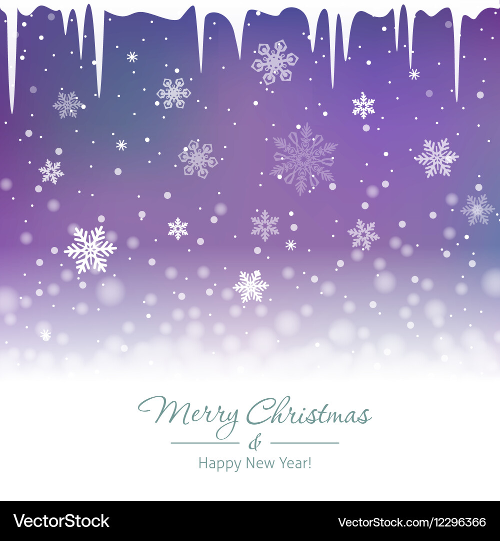 Christmas snowy background with icicles Royalty Free Vector