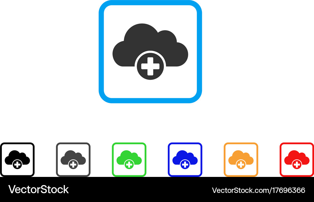 Cloud medicine framed icon Royalty Free Vector Image