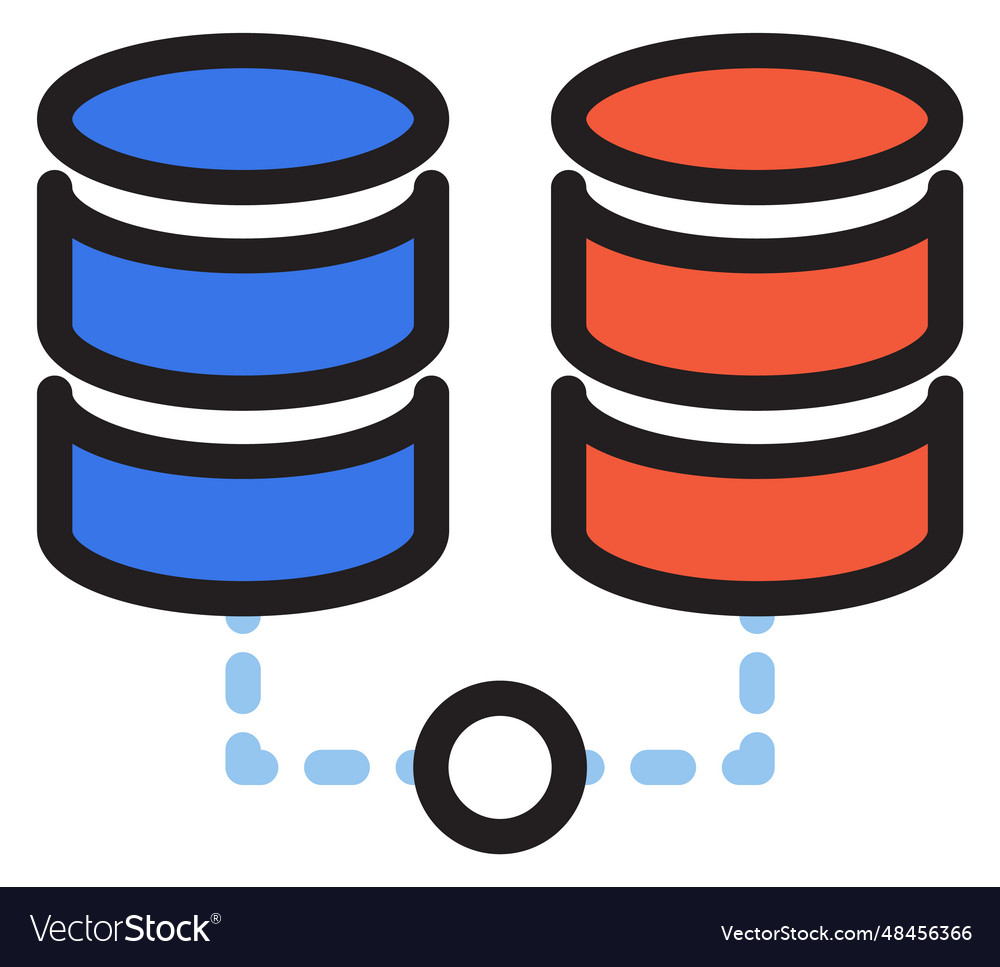 Database Icon Color Data Storage Disc Symbol Vector Image