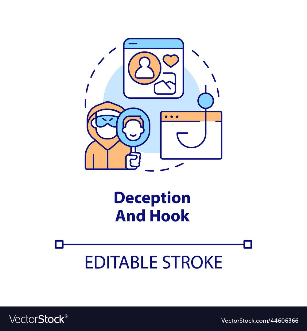 Deception and hook concept icon Royalty Free Vector Image