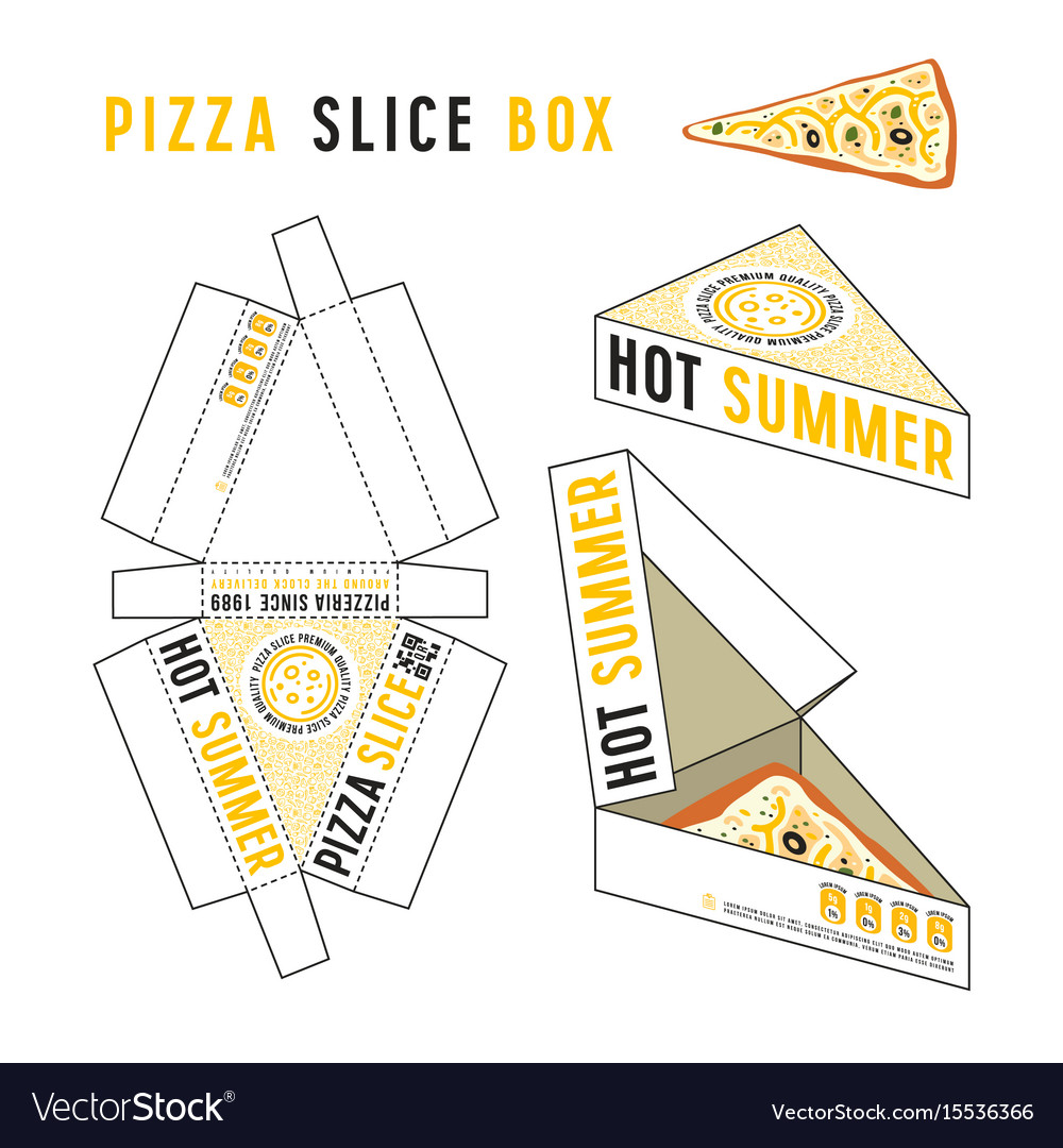 Design of box for pizza slice Royalty Free Vector Image