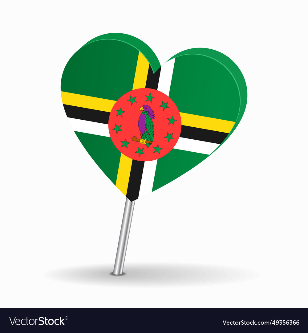 Dominican flag heart-shaped map pointer layout Vector Image Dominican flag heart-shaped map pointer layout Vector Image