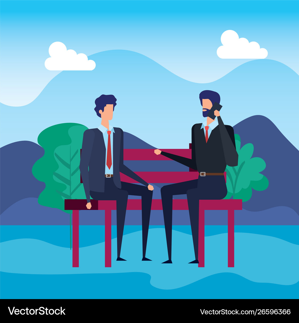Elegant businessmen calling with cellphones Vector Image