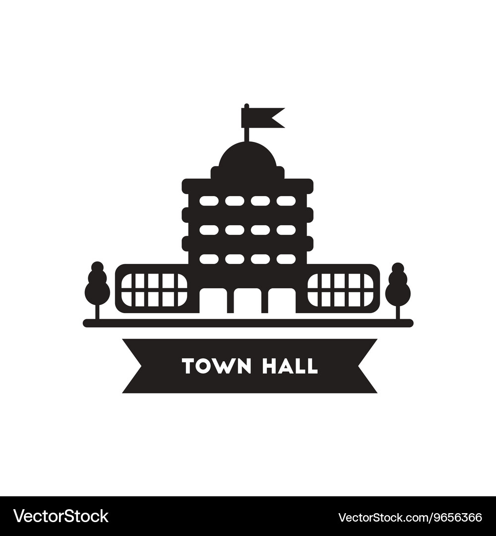 Flat icon in black and white style building town Vector Image