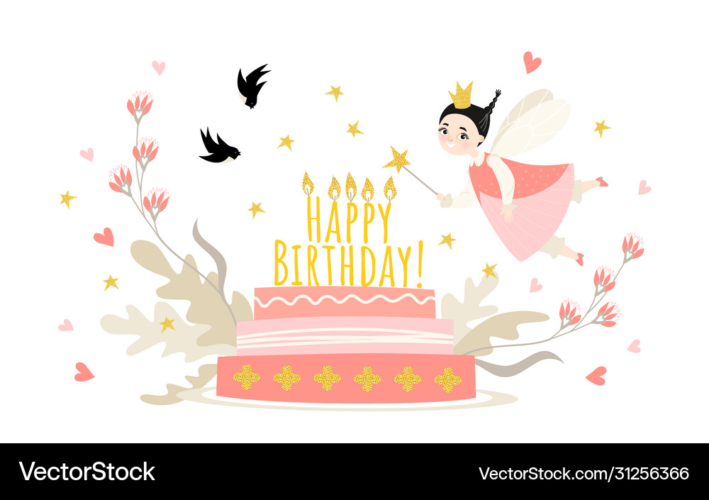 For design a greeting card girl Royalty Free Vector Image