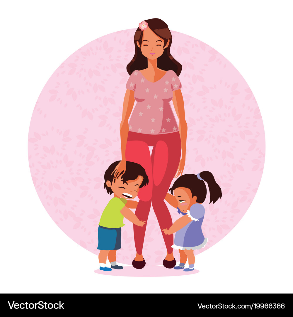 Happy mothers day cartoon Royalty Free Vector Image
