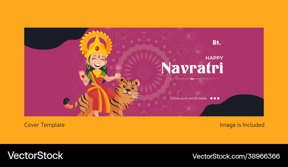 Happy navratri cover page design Royalty Free Vector Image