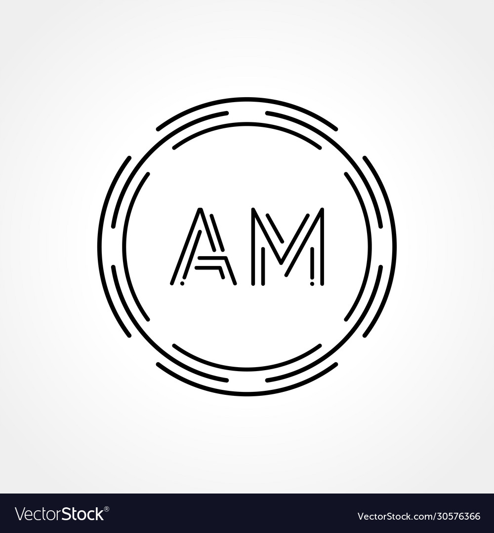 Initial am logo creative typography template Vector Image