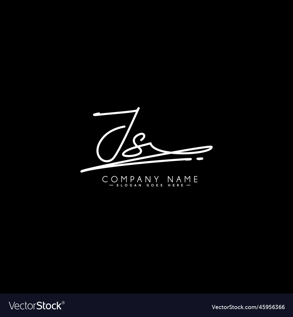Js initial logo in signature style Royalty Free Vector Image Js initial logo in signature style Royalty Free Vector Image