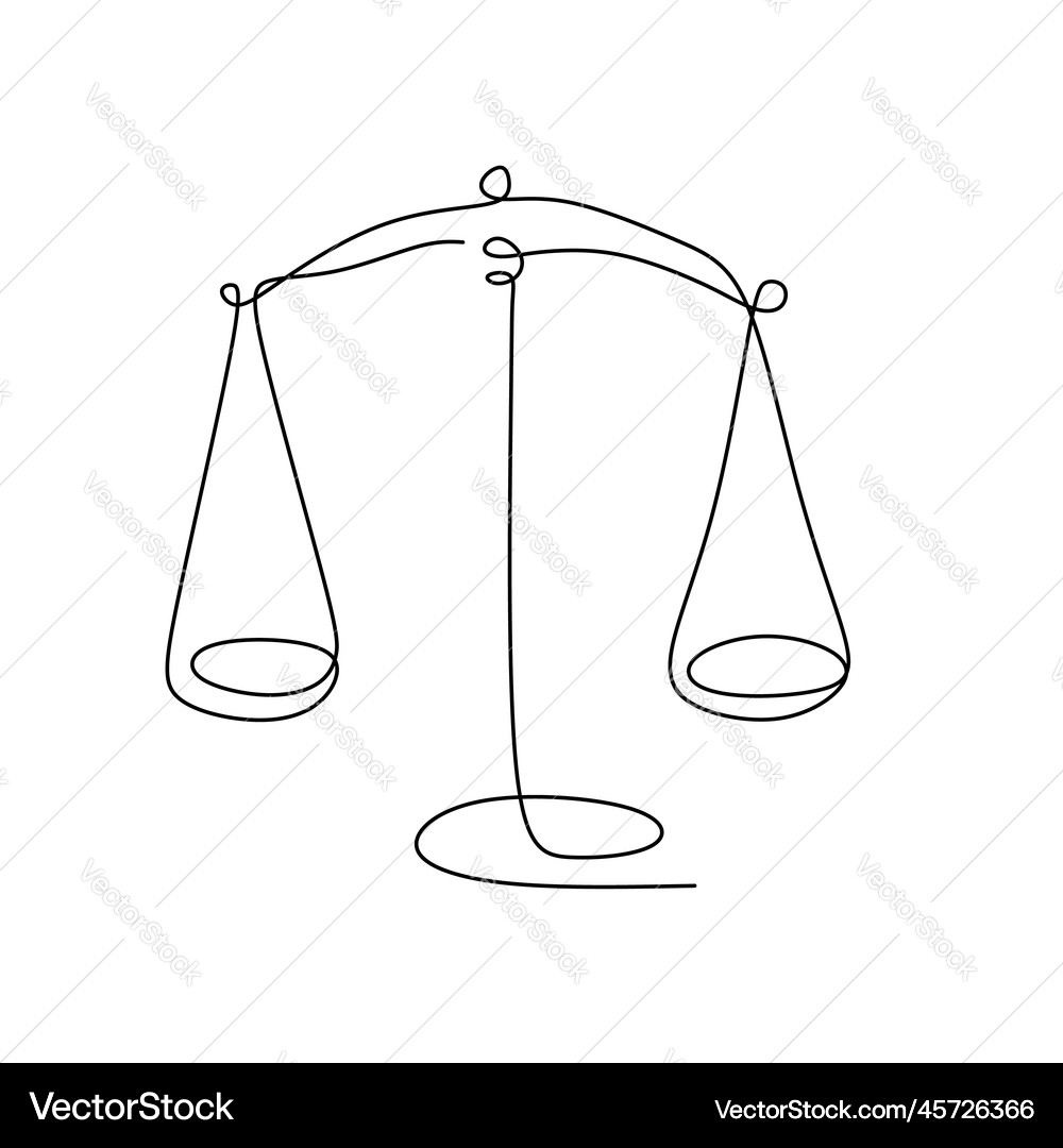 Libra Scale Symbol - Balance and Justice Vector Image