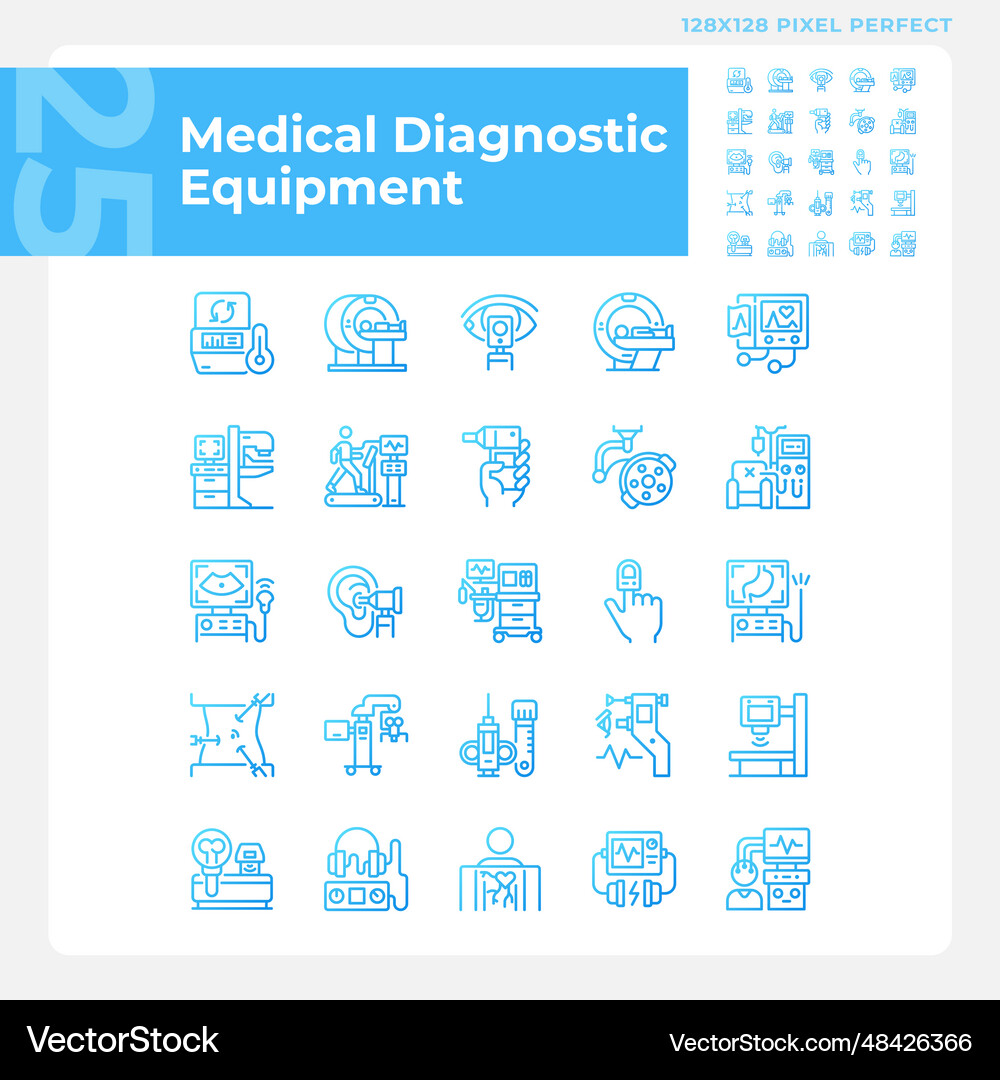 Medical diagnostic equipment pixel perfect Vector Image