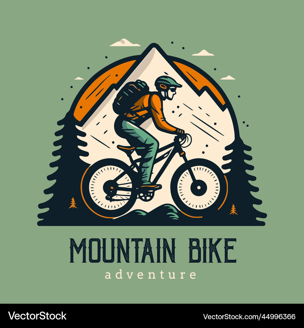 Mountain bike logo set collection bicycle Vector Image