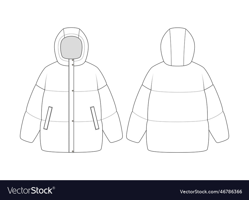 Oversize puffer jacket Royalty Free Vector Image