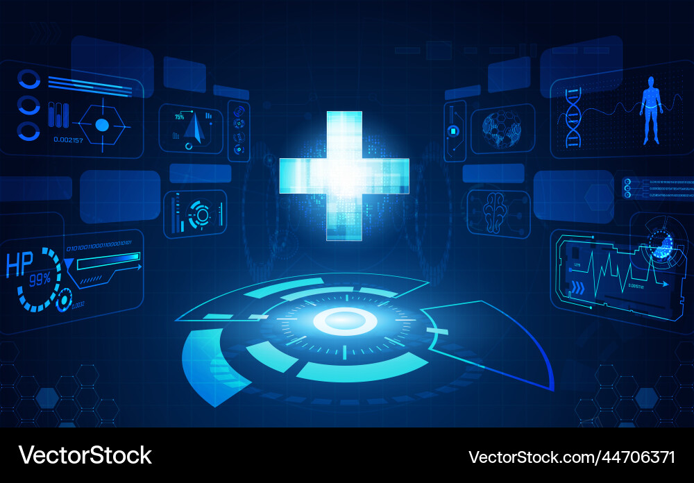 Abstract health science consist plus hud Vector Image
