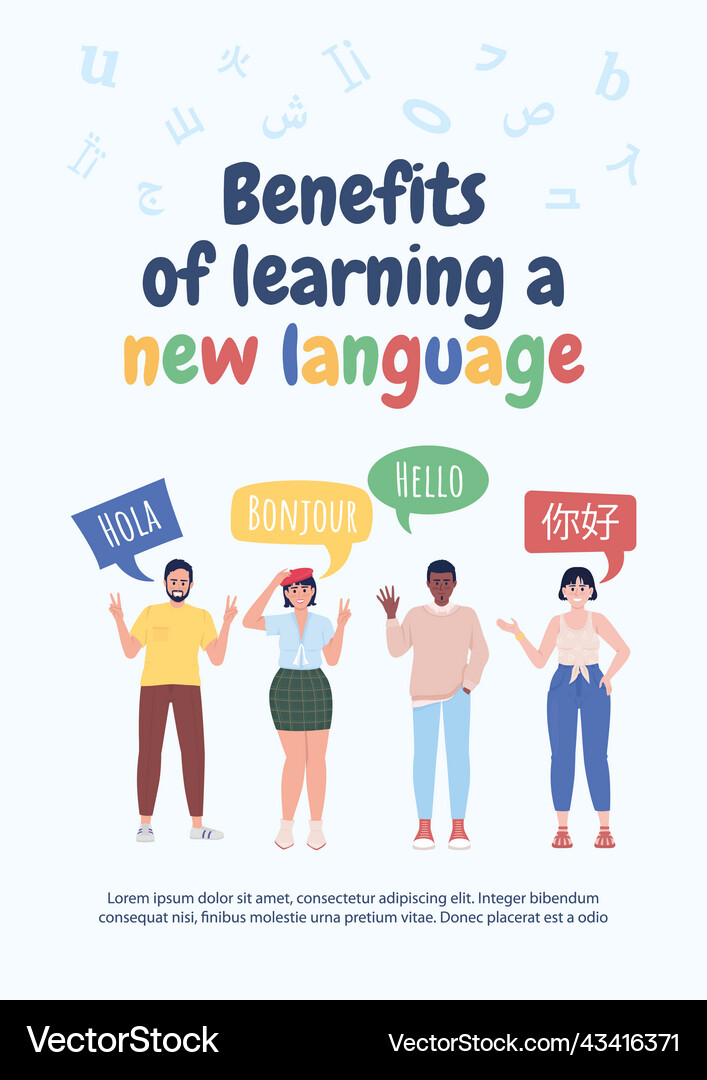 Benefits of learning new language flat banner Vector Image