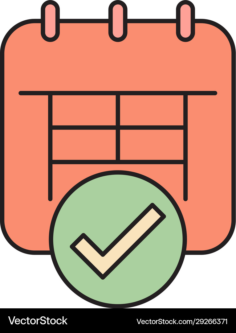 Calendar check page icon isolated on white Vector Image