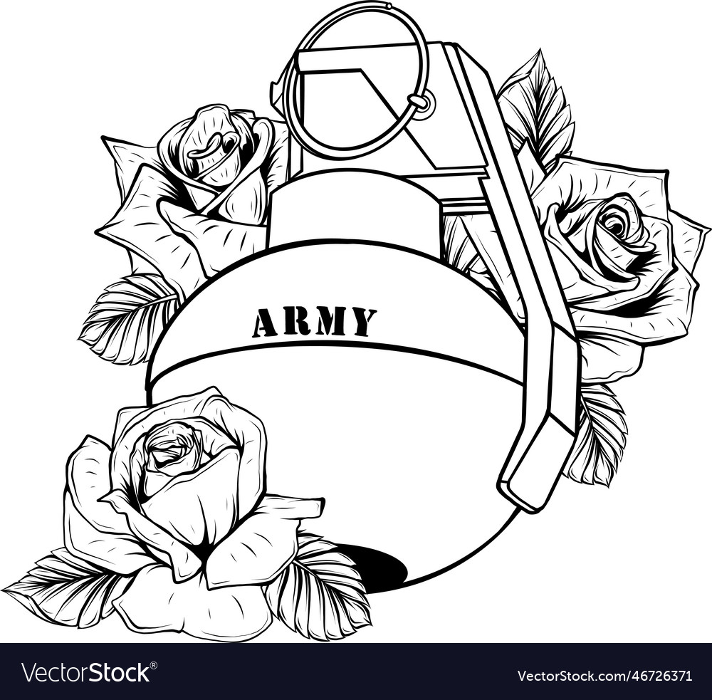 Hand grenade vintage Royalty Free Vector Image