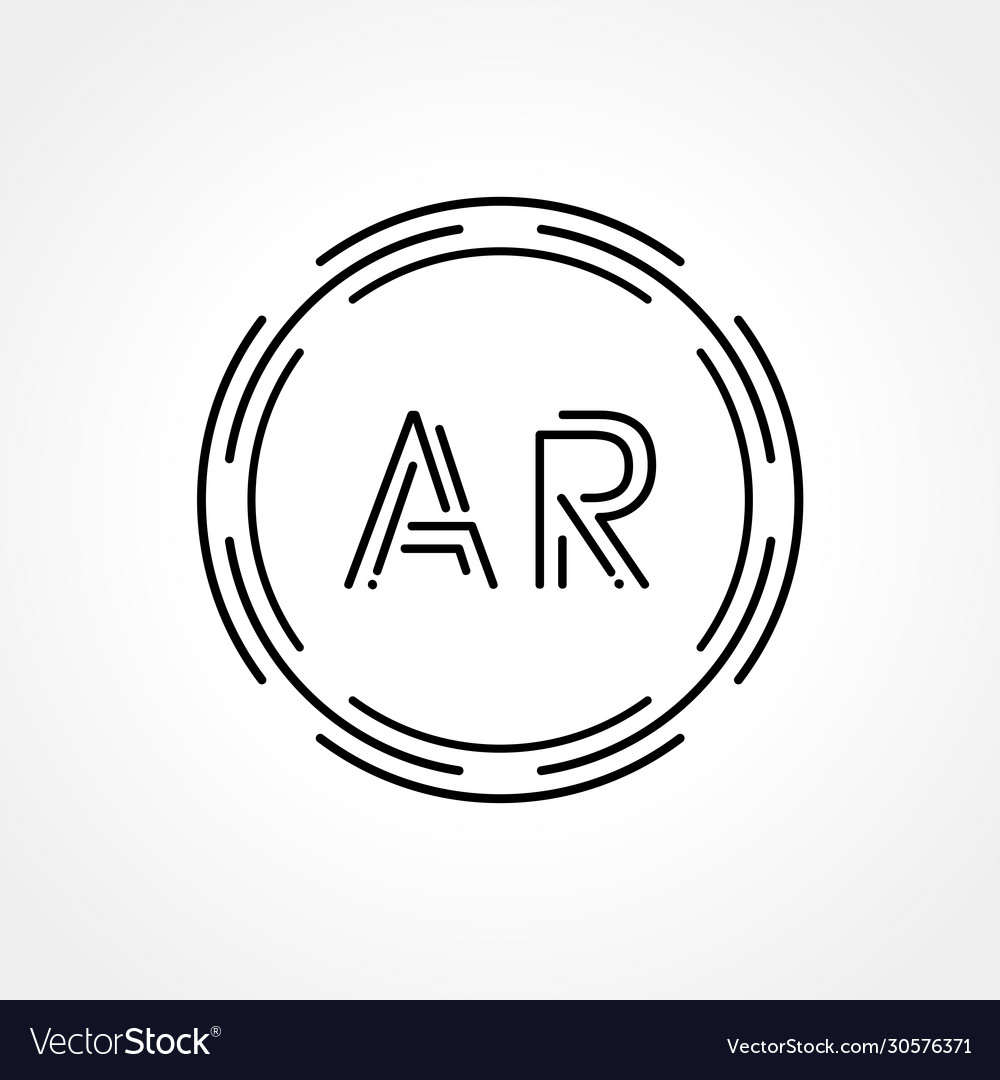 Initial ar logo creative typography template Vector Image