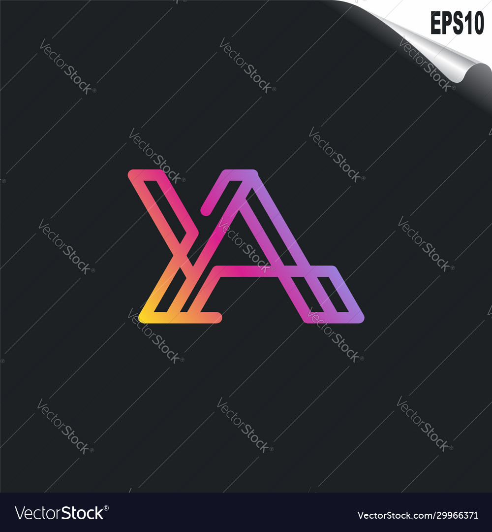 Initial ya logo monogram design template simple Vector Image
