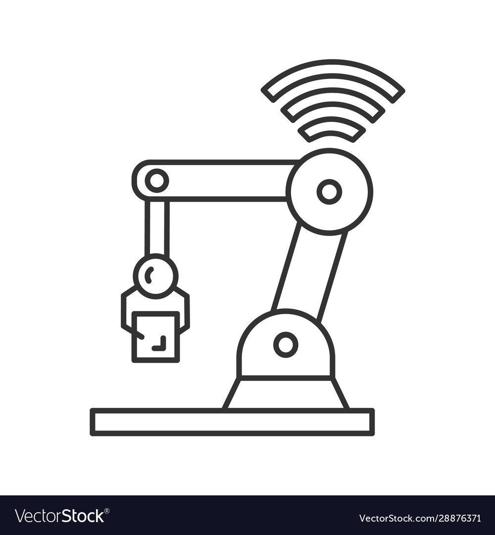 Iot robot linear icon Royalty Free Vector Image