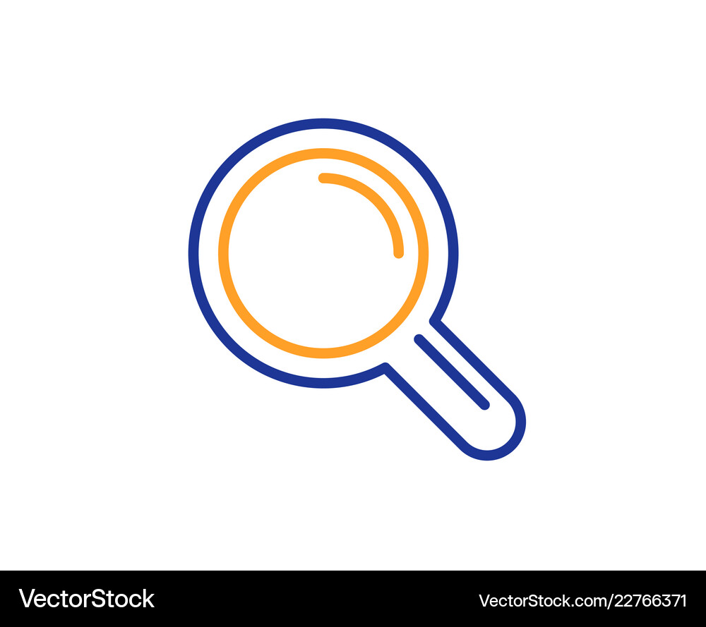 Research line icon magnifying glass sign Vector Image