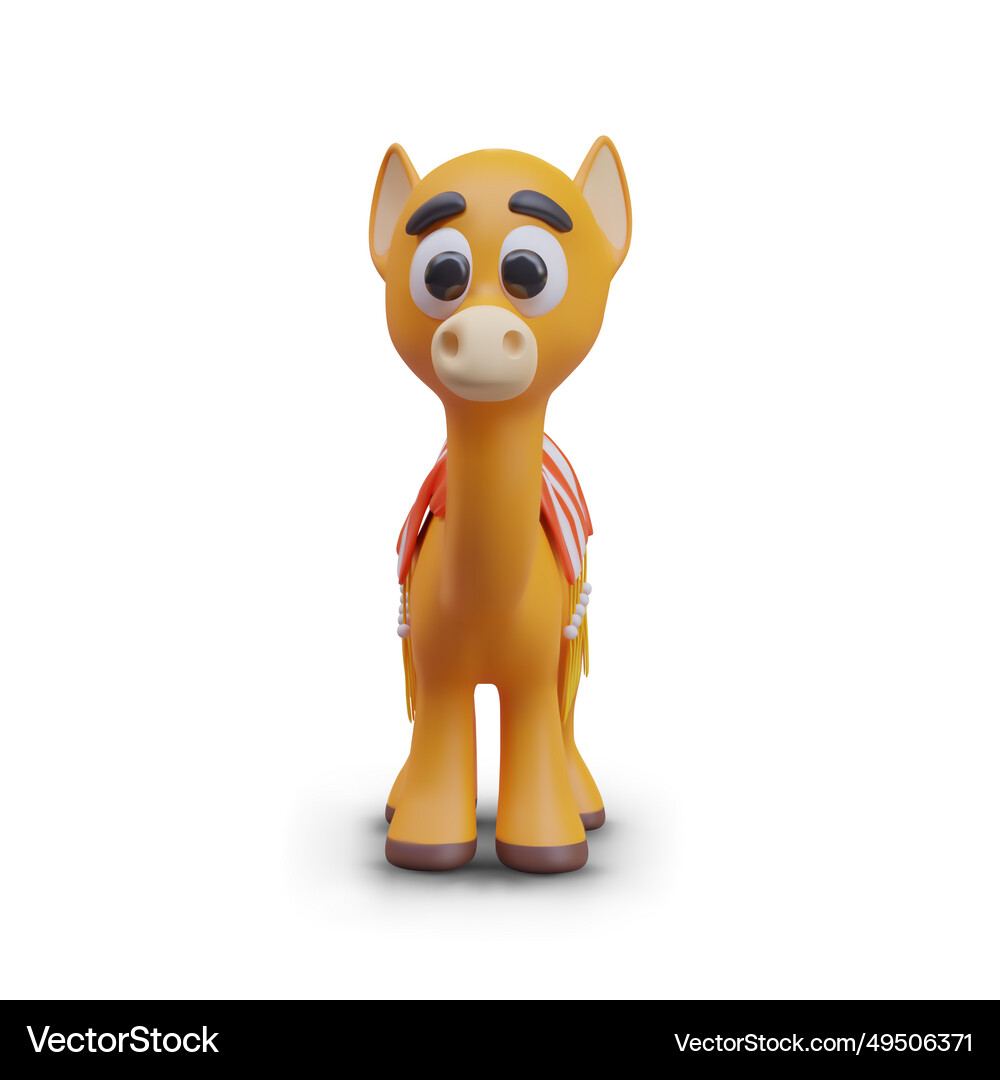 Small camel front view cute animal with big eyes Vector Image