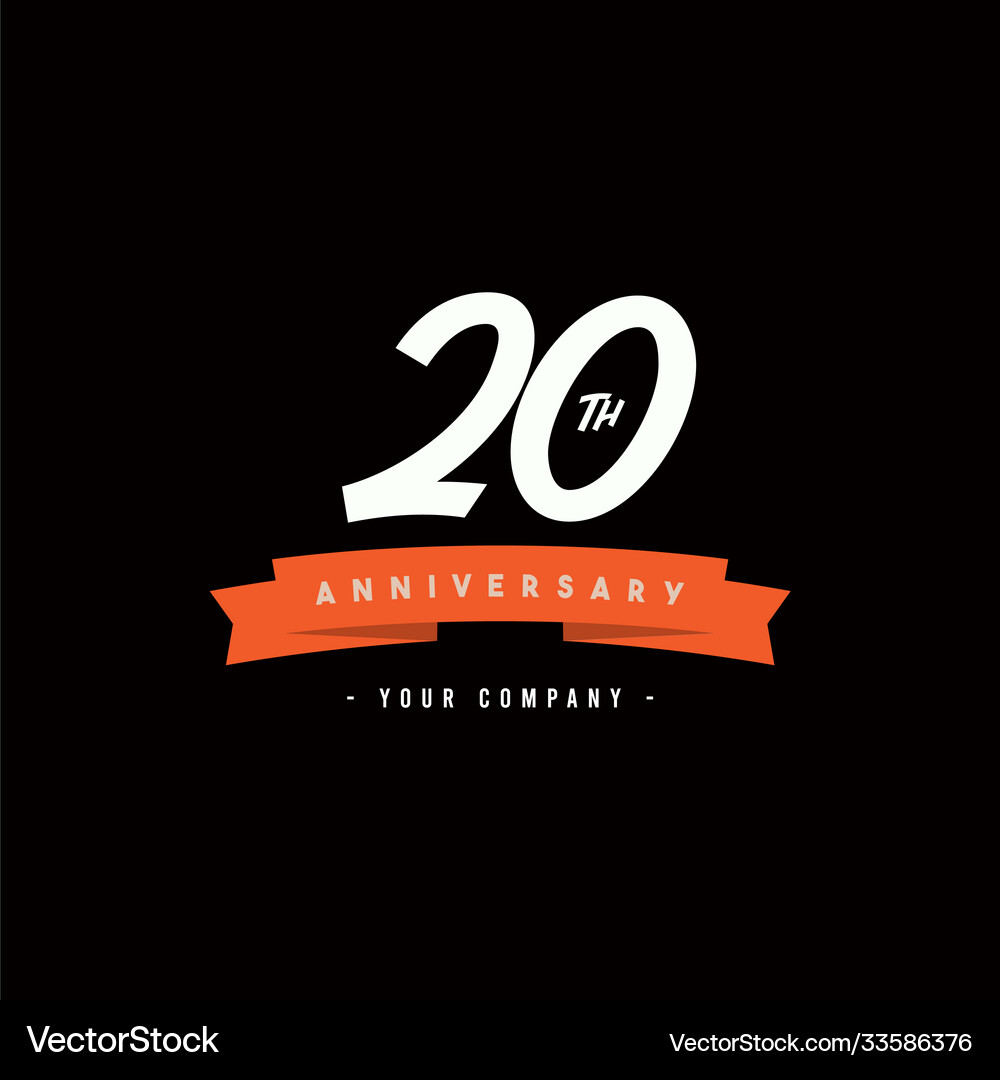20 years anniversary celebration your company Vector Image