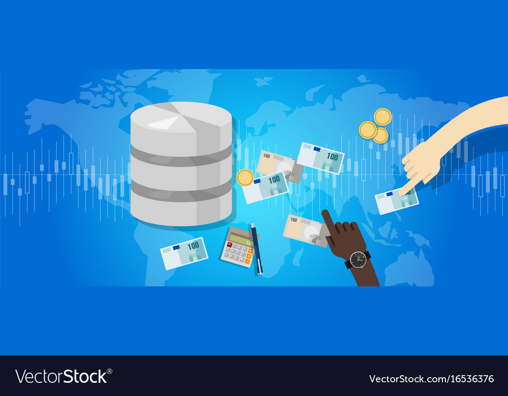 Big data monetization selling database pay with Vector Image