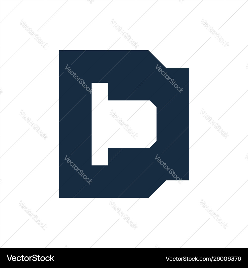 D dt initials geometric letter company logo Vector Image