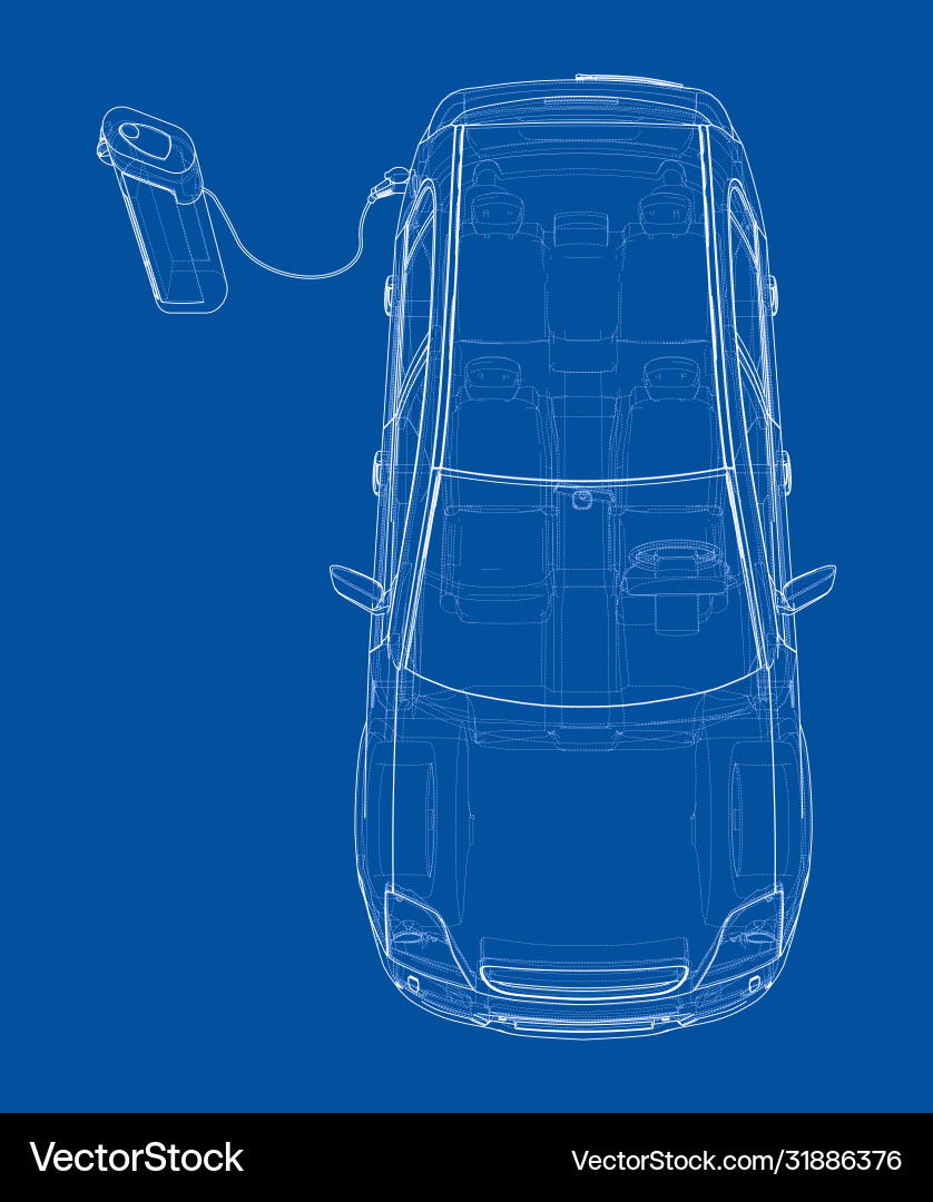 Electric vehicle charging station sketch Vector Image