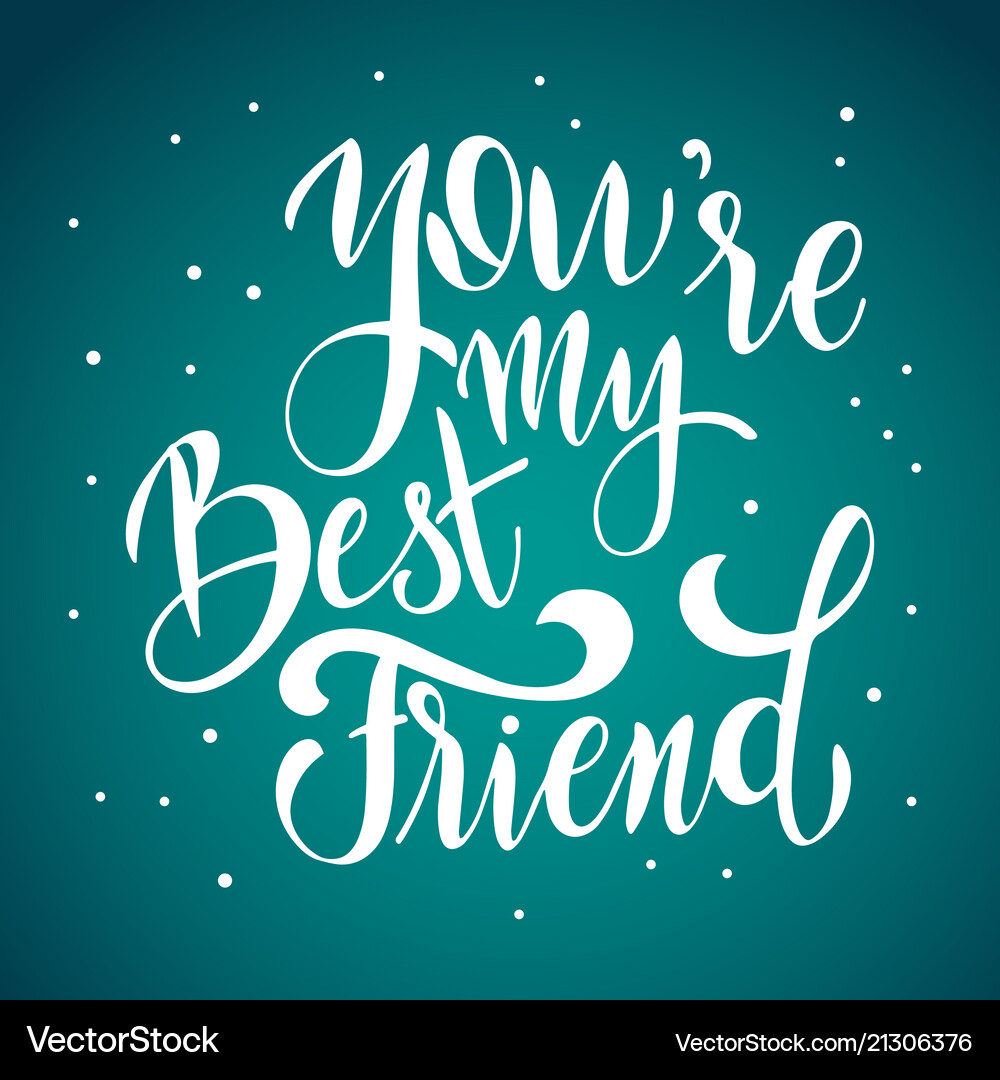 Friendship day hand drawn lettering Royalty Free Vector