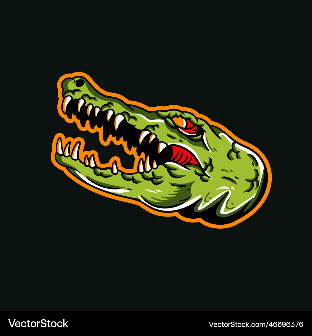 Hand drawn of cool crocodile head Royalty Free Vector Image