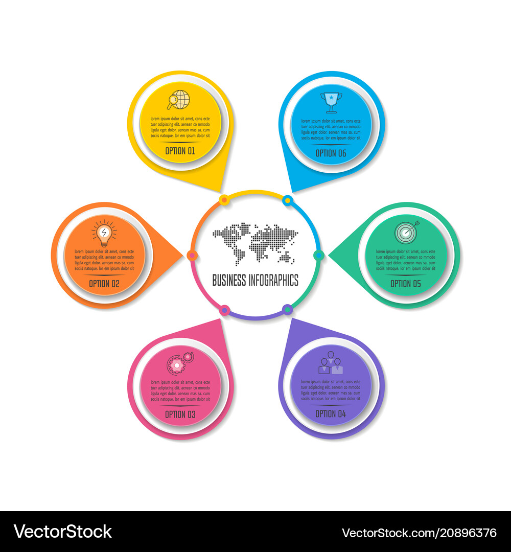 Infographic design business concept with 6 options
