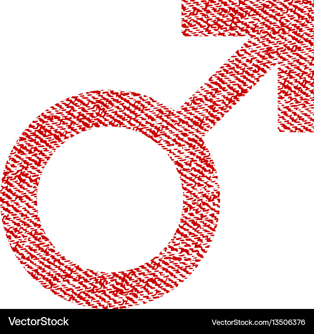 Male symbol fabric textured icon Royalty Free Vector Image