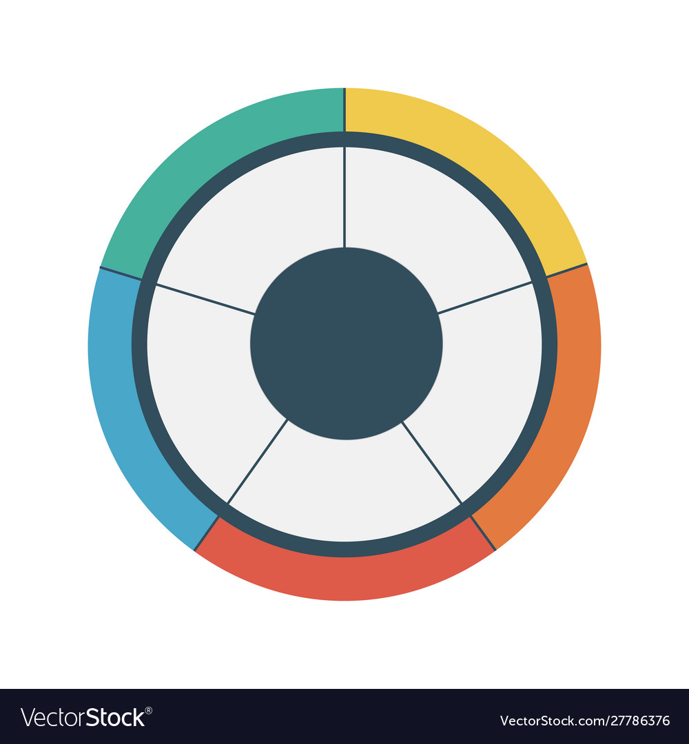 Pie Chart Circle Infographic Template With 5 Vector Image