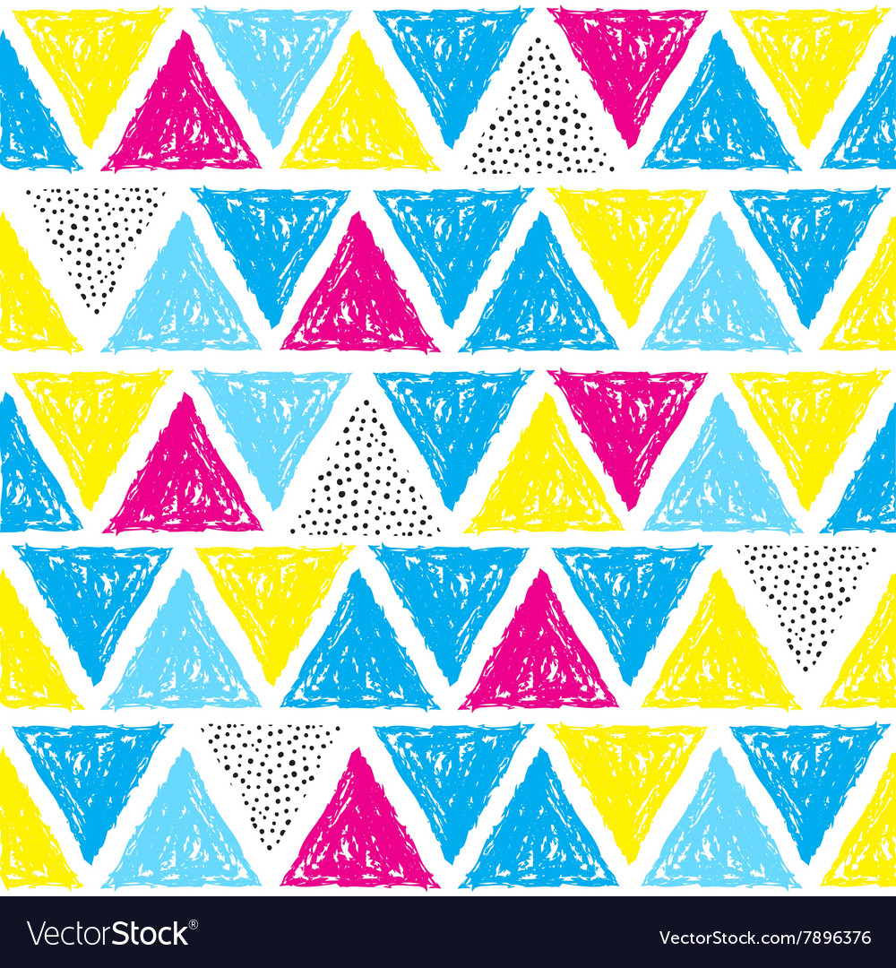 Seamless geometric doodle pattern Royalty Free Vector Image